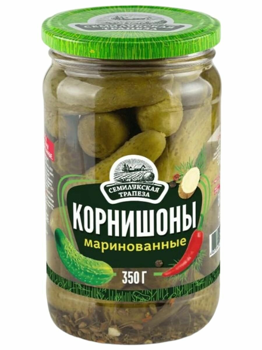 Огурцы корнишоны маринованные 350 грамм, 1 банка