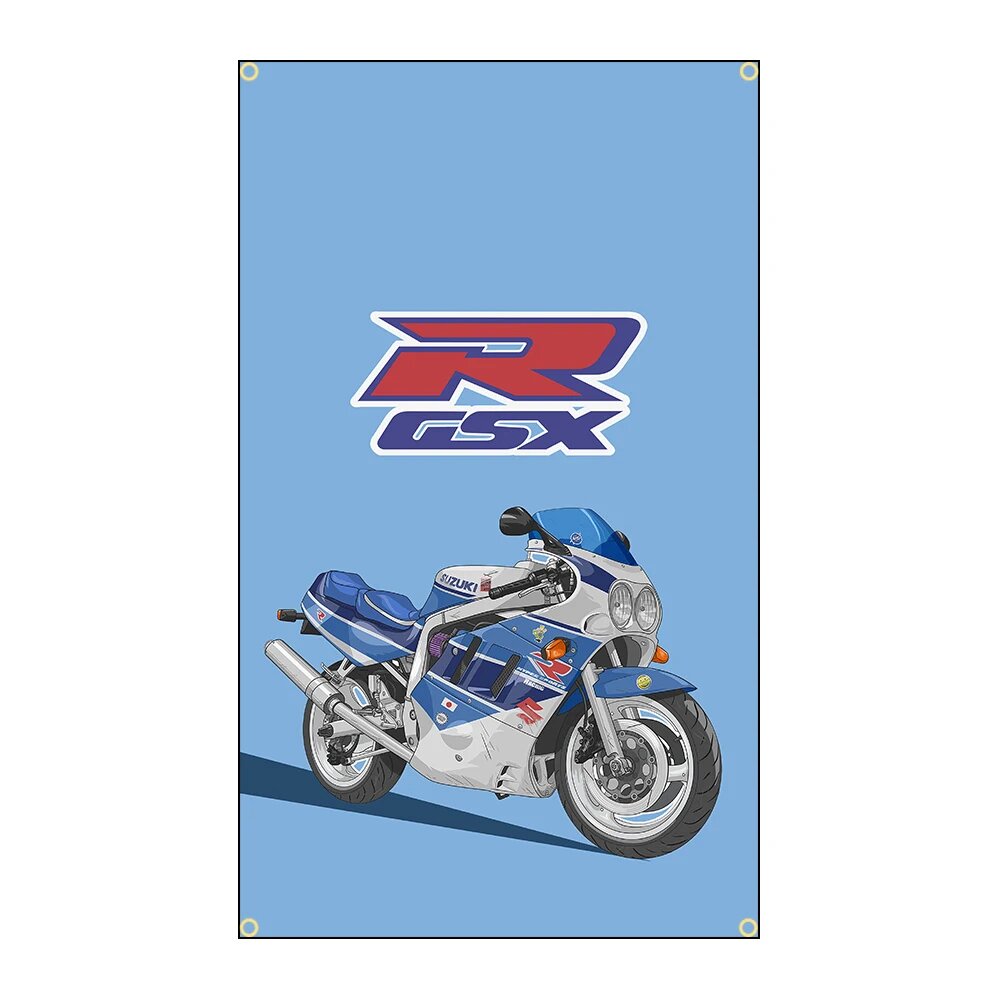 Suzuki мотоциклетный гоночный флаг 90x150 см Синий, 60 х 90 см, 4 Grommets