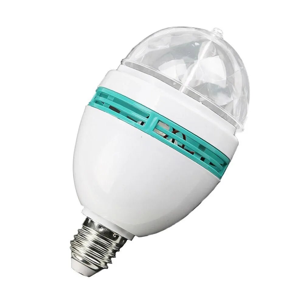 Диско лампа LED. Вращающаяся светодиодная цветная лампа для вечеринки. Диско шар E27