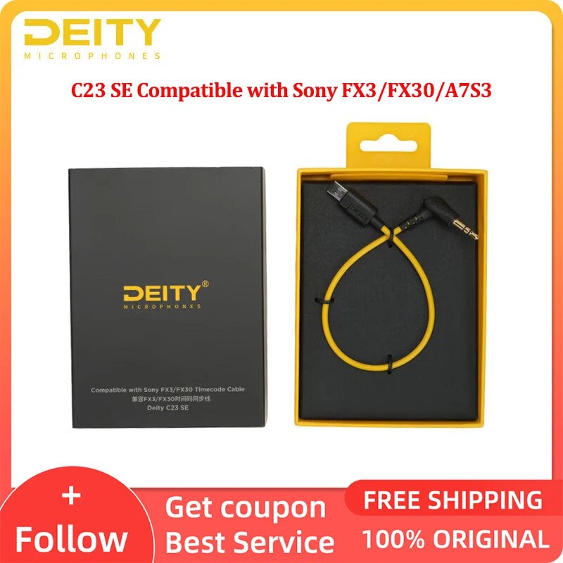 Кабель для синхронизации времени Deity Encoder TC-1 C23 SE, совместимый с Sony FX3/FX30/A7S3, для подключения таймкода, синхронный провод
