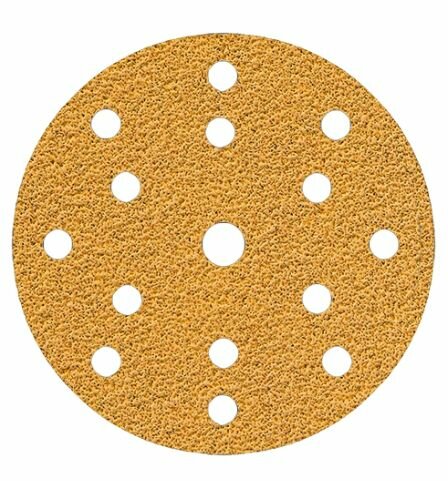 GOLD 150 mm GRIP 15 HOLE 400 ( 15 отв.) Шлифовальный диск для сухой обработки, липучка. Упаковка 5 штук