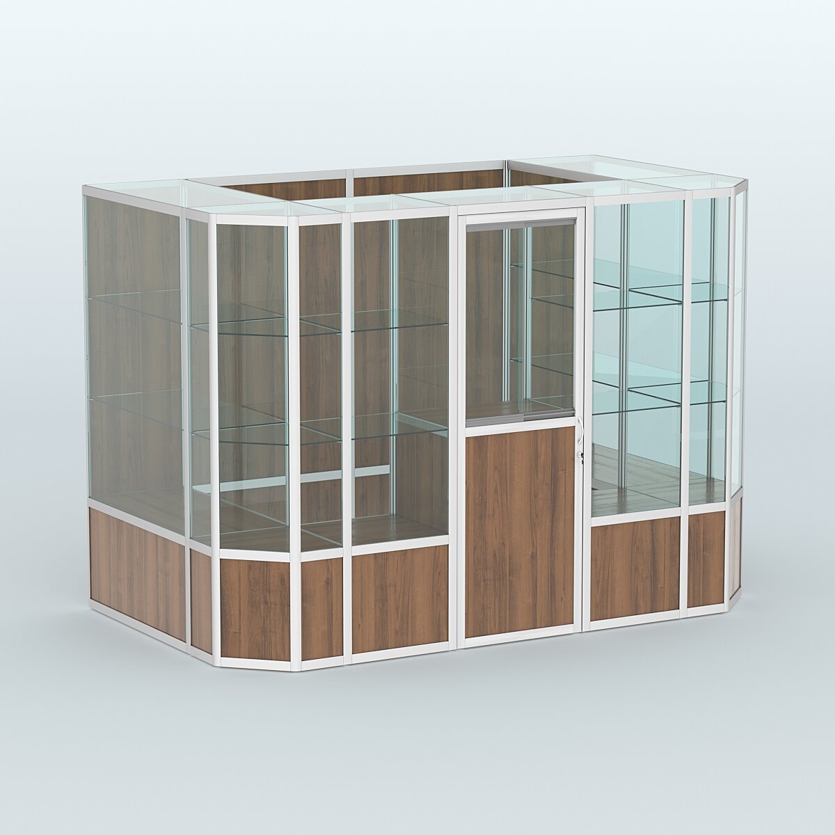 Павильон из профиля пристенный №10б (4,05 кв. м), Орех