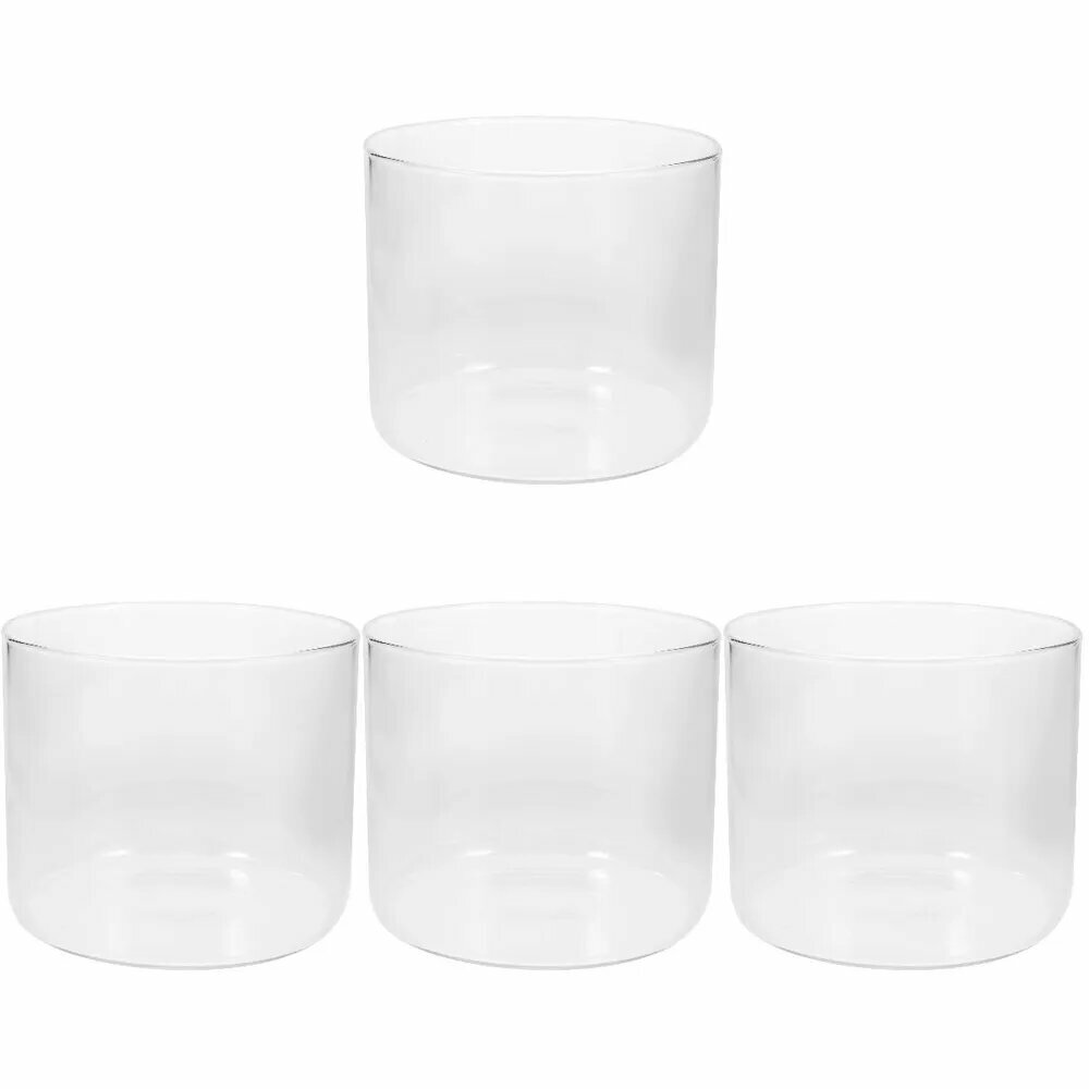 Набор из 4 маленьких прозрачных стеклянных аквариумов для декоративных растений и рыбок