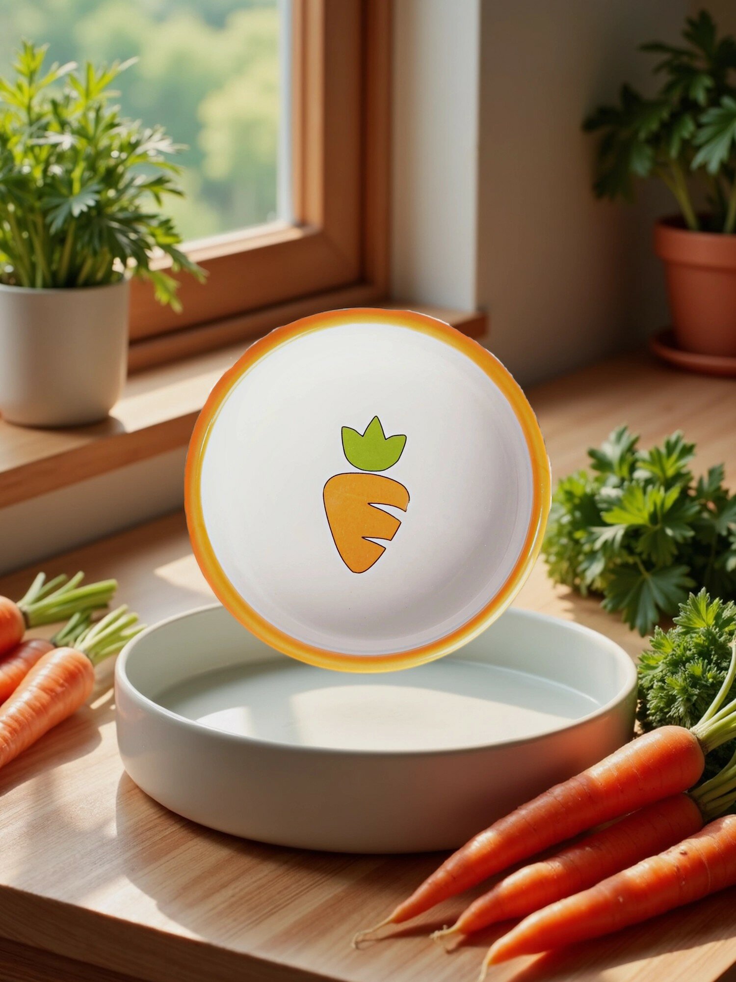 Миска Mr.Kranch для грызунов керамическая Оранжевая с морковью 70мл