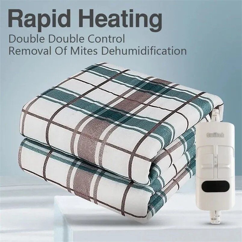 Электропростыня 70x150 см, 45 Вт. Электрическая простынь с микрофиброй, для двуспальной кровати