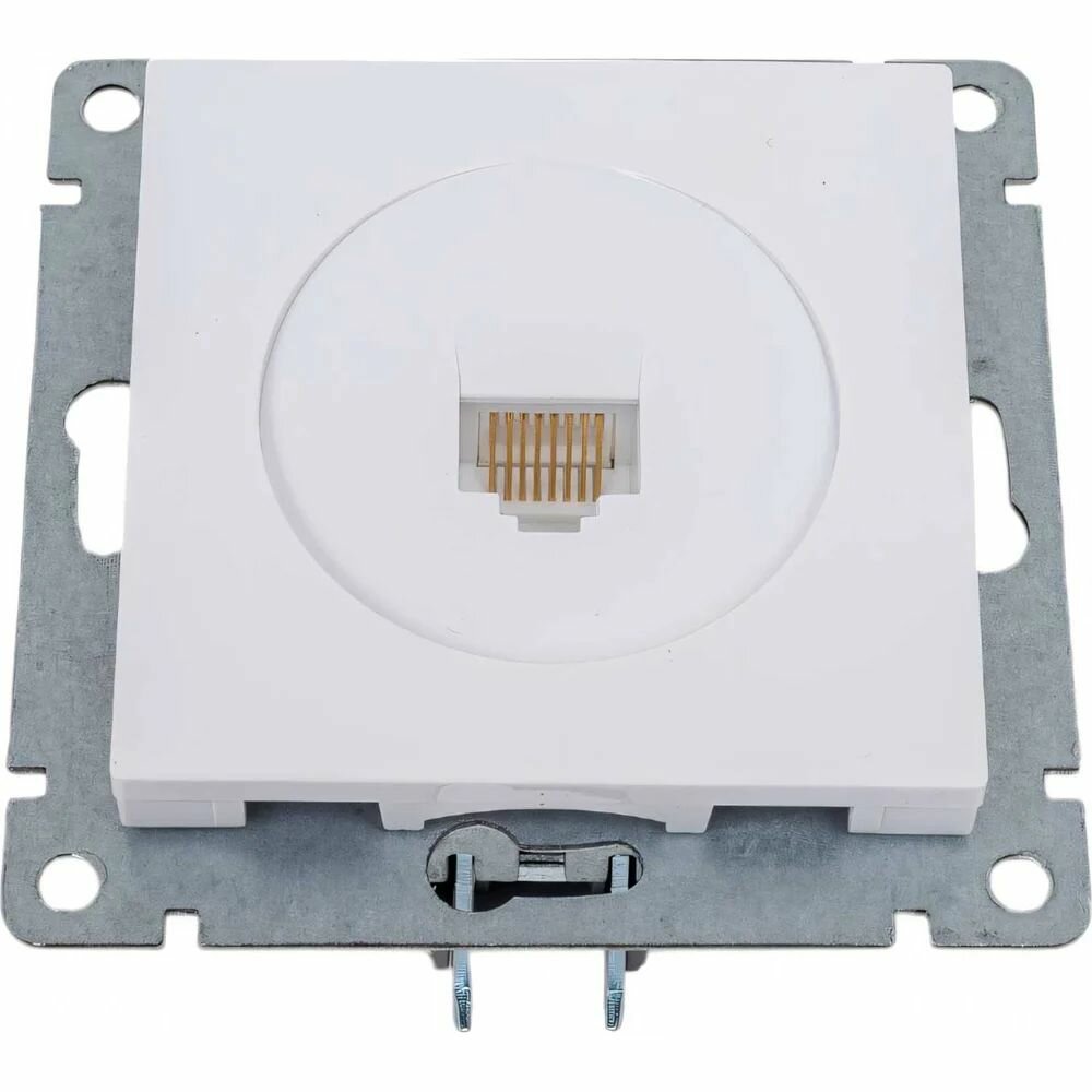 Компьютерная одноместная розетка UNIVersal серия афина, с/у, 1а, rj45, белая еврослот A0051