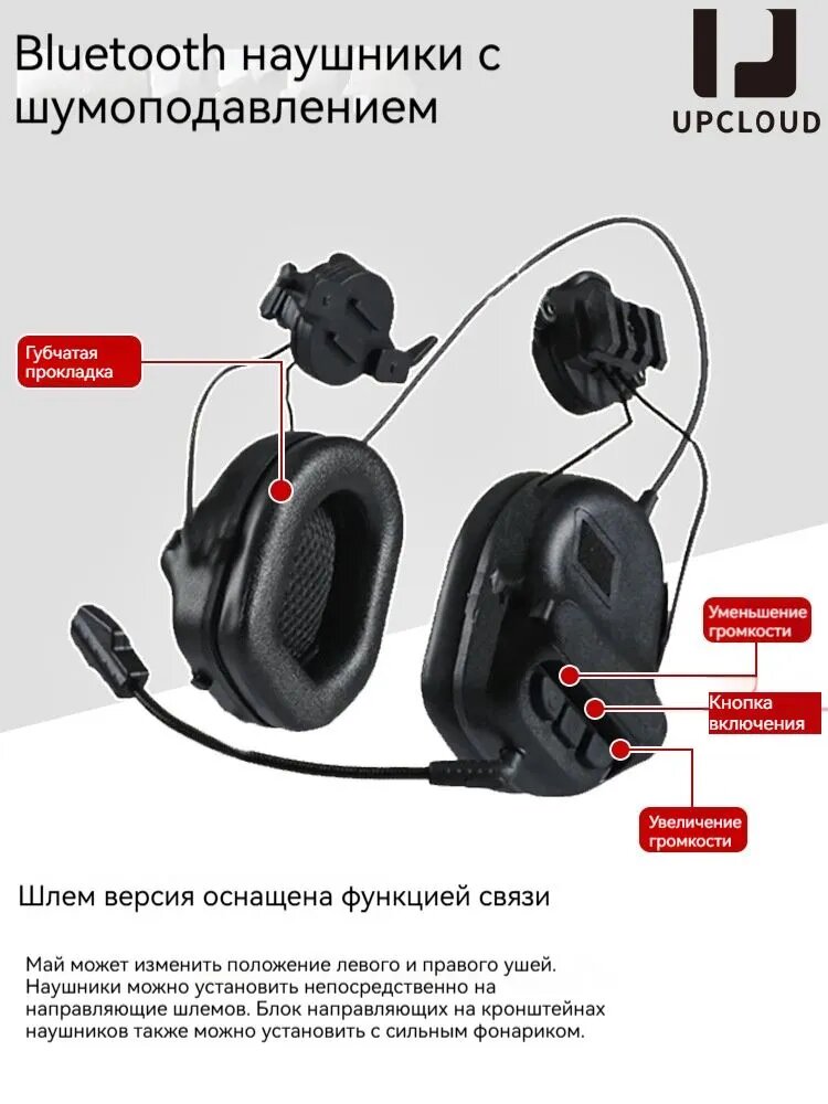 Черный комплект шесть - маска тактический шлем с ночным видением, фонарем и гарнитурой для мальчиков — фото 1