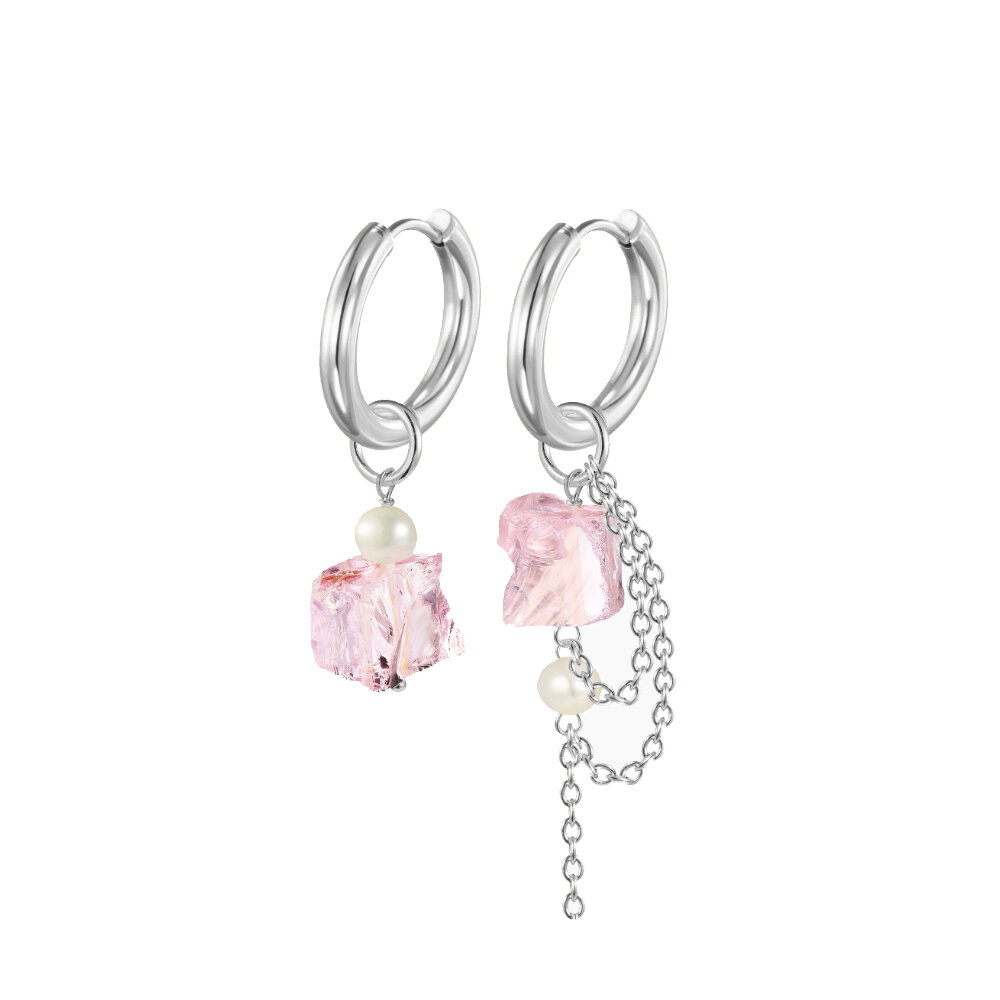 Серьги конго, кварц, жемчуг культивированный