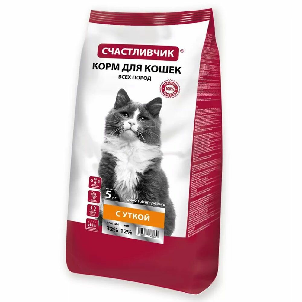 Корм сухой для кошек 5кг Утка