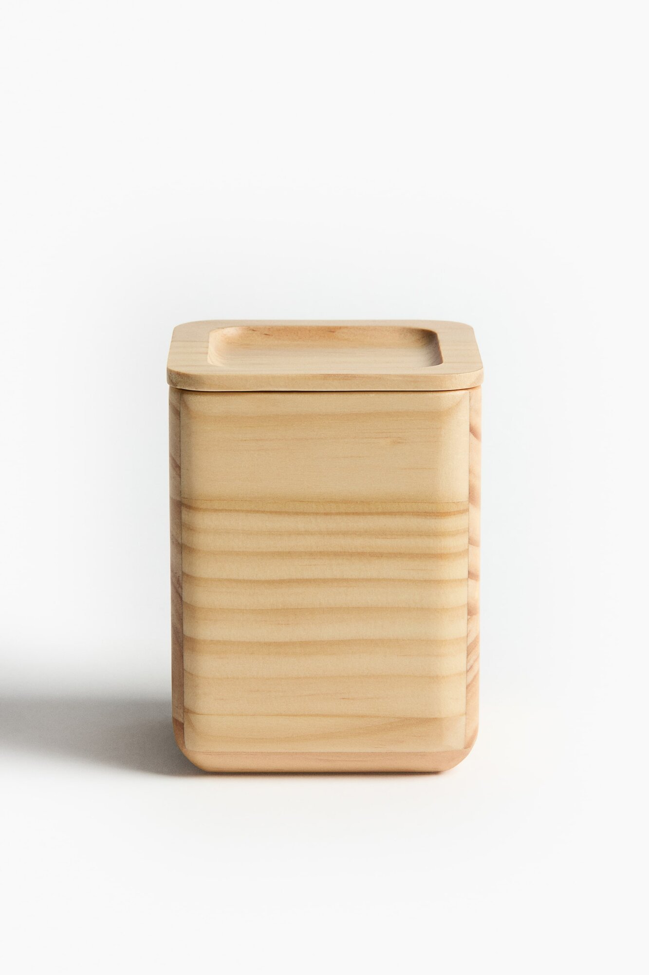 Высокий деревянный контейнер H&M Цвет Бежевый, размер 9х9х12 см