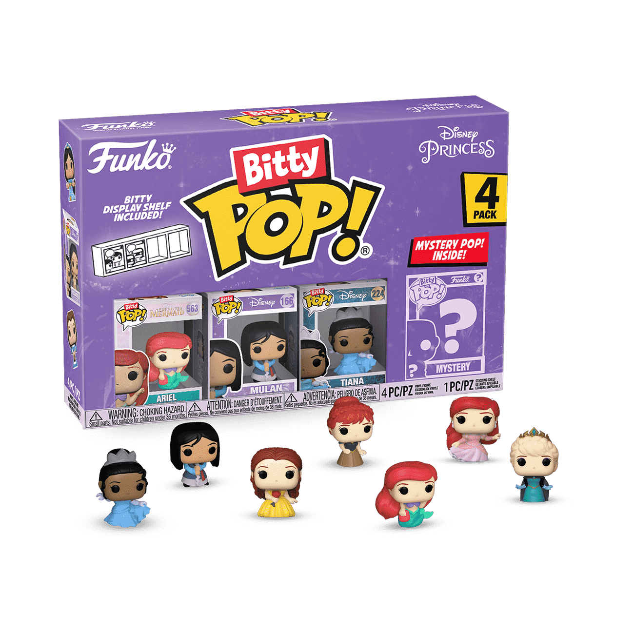 Набор фигурок Funko Bitty POP! Disney Princess - Ariel 73027 Диснеевские принцессы, 4 шт (1 фигурка-сюрприз)