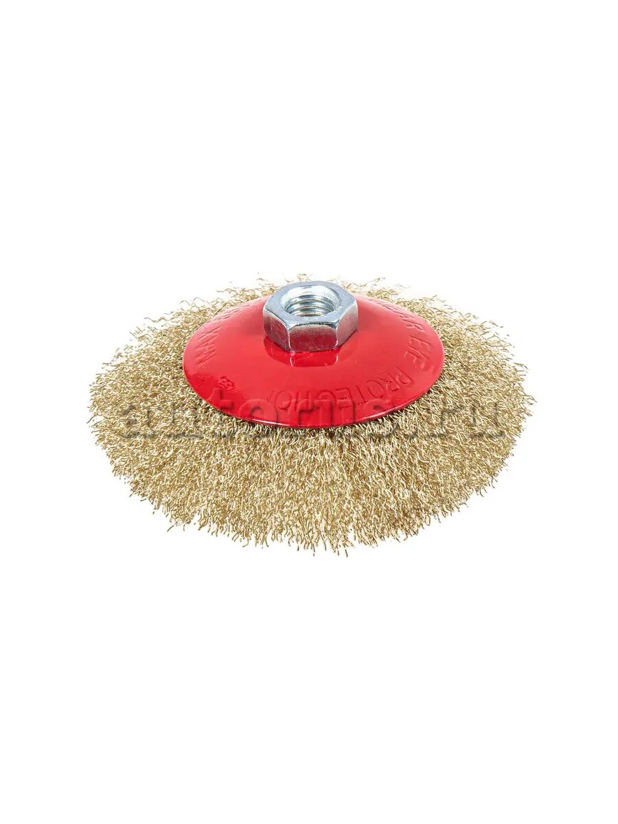 Щетка для УШМ конус. 115мм латунь ARNEZI R8044115