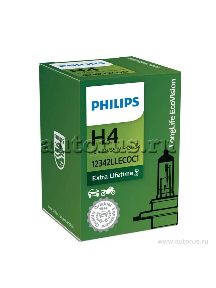 Лампа H4 60/55W PHILIPS 12342LLECOC1