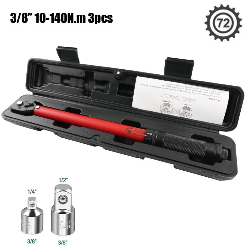 Динамометрический ключ 3/8" 10-140Н. м 72T R3-8