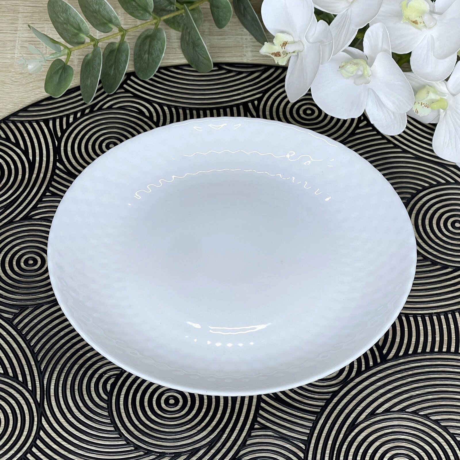 Тарелка «White magic» 18,5х1,8 см, стеклокерамика, белая, рельеф ромбы