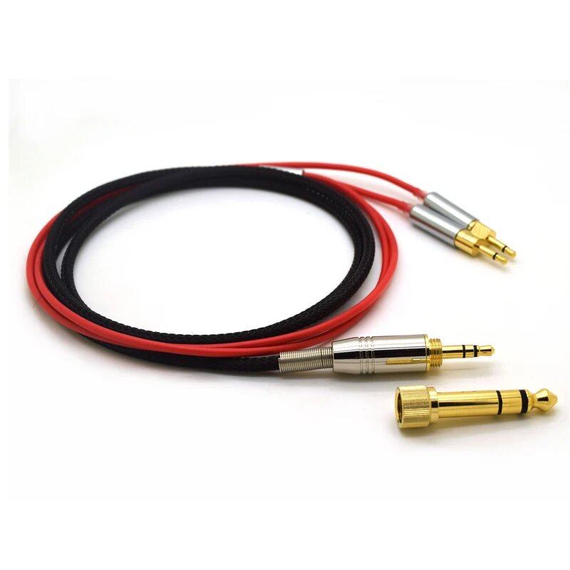 Кабель для наушников Sennheiser HD700 Tiandirenhe 3,5 мм до 6,35 мм 2m red