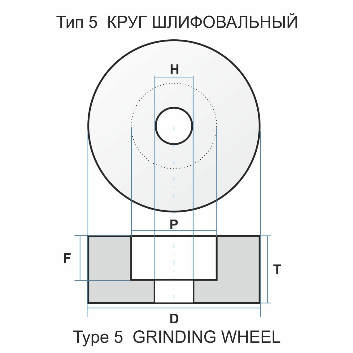 Круг шлиф. с выточкой 64С ПВ 200х40х76 25СТ1 (F60O) Лужский абразивный завод