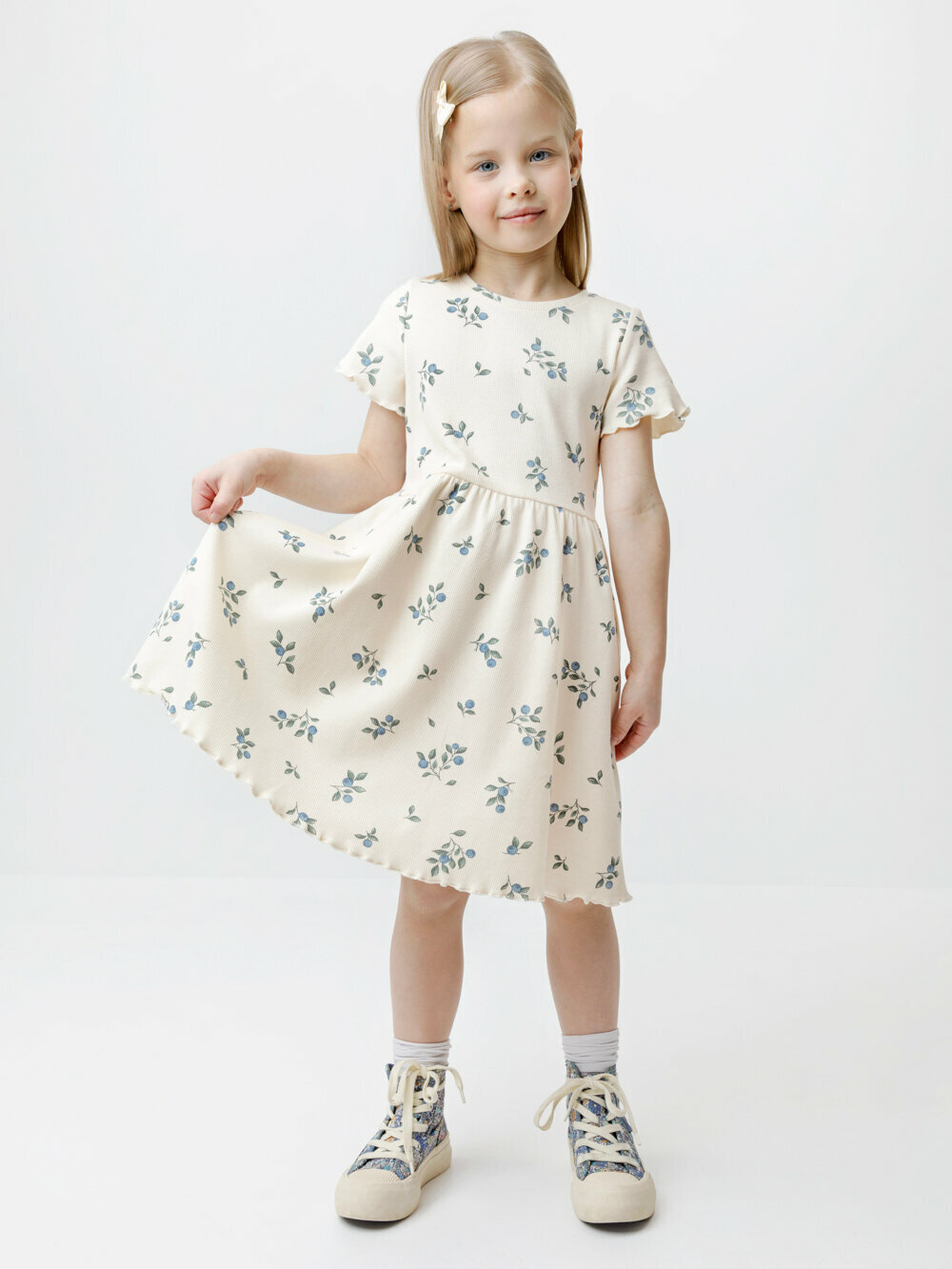 Платье эластичное платье с принтом для девочек