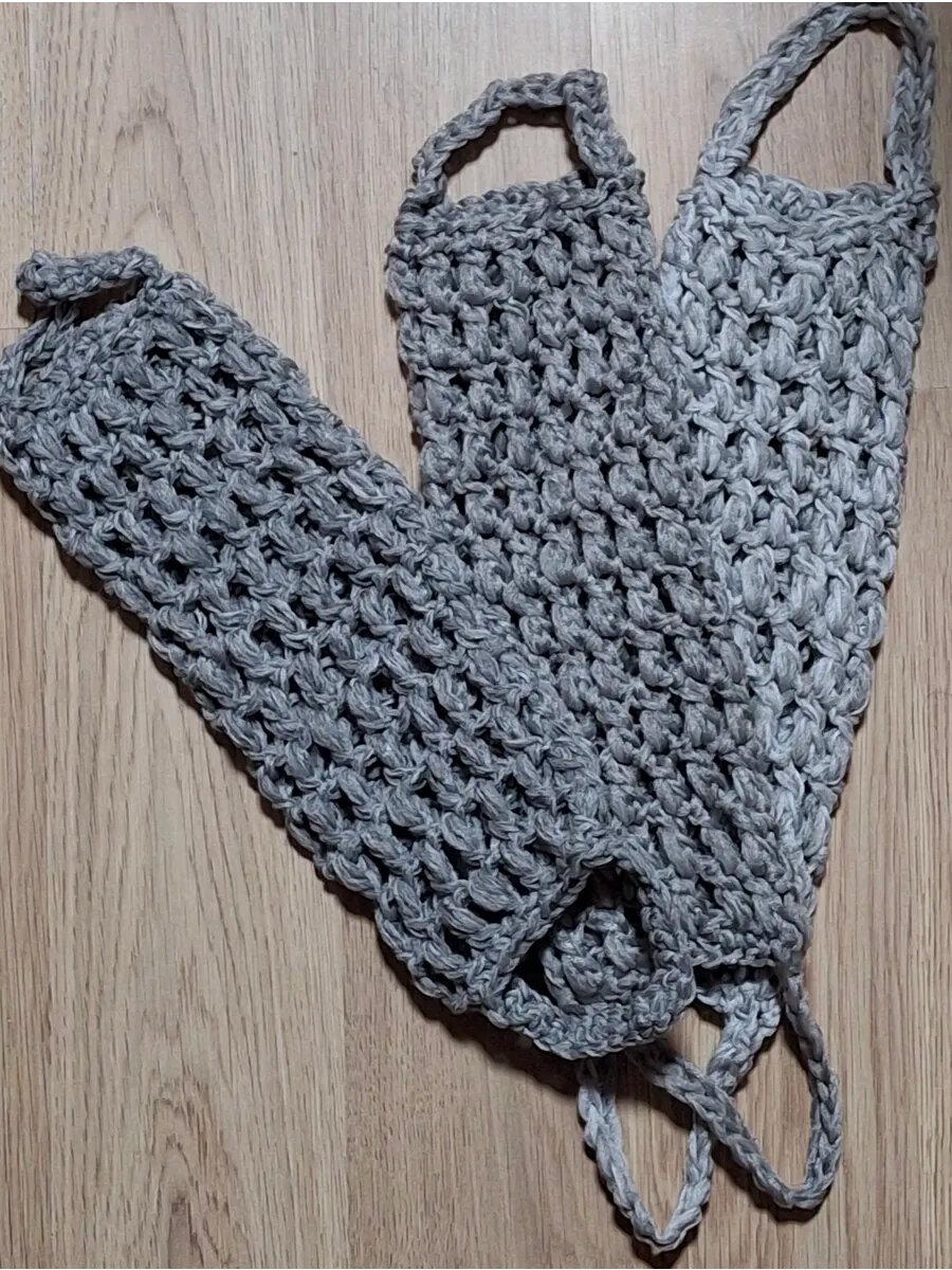 Мочалка вязаная - 28 см, цвет микс, рандомно - 1 шт