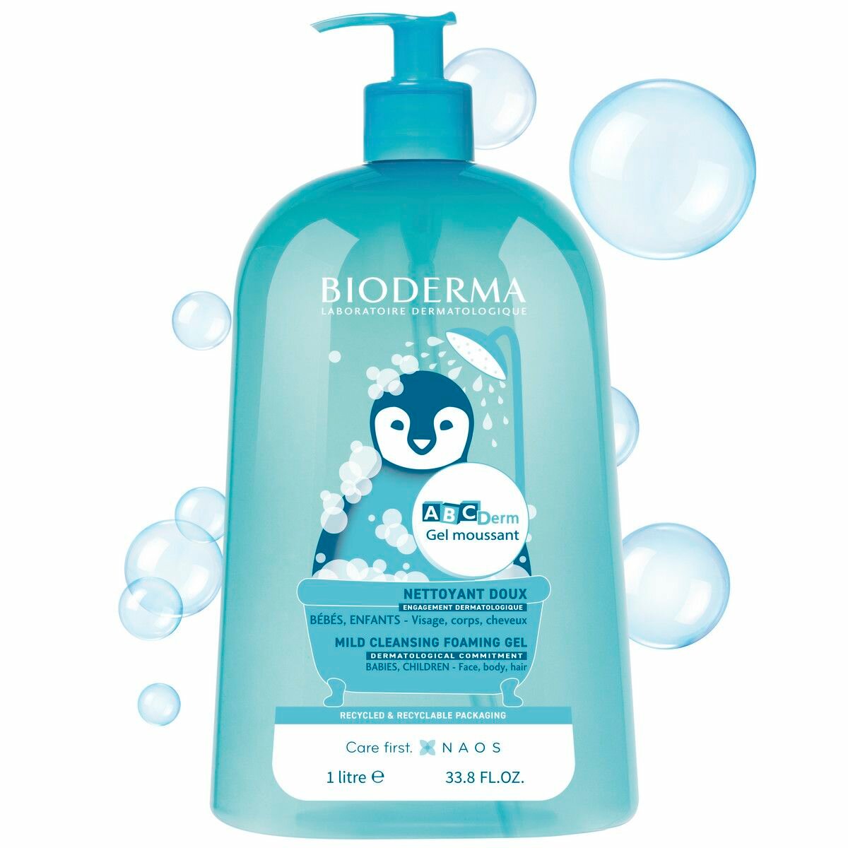 Биодерма (Bioderma) АВСDerm Очищающий гель для душа для детей 1л