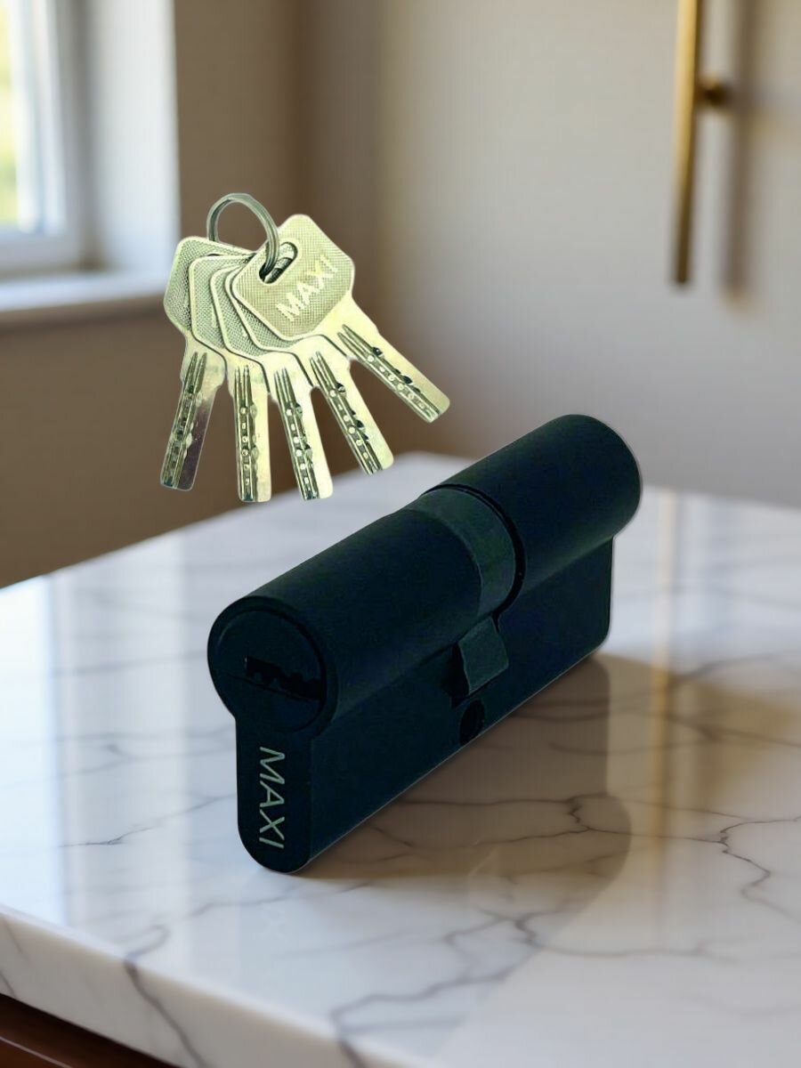 Цилиндр дверной (личинка замка )MAXI Locks C70(35*35мм) ключ-ключ BLM Матовый черный