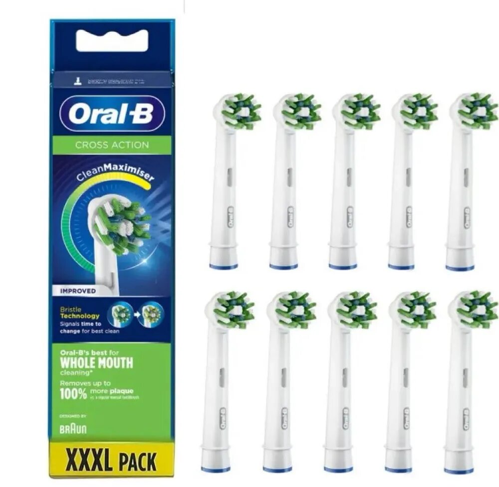 Перезаряжаемая электрическая зубная щетка Oral-B Cross Action, сменный блок 10 EB50RB