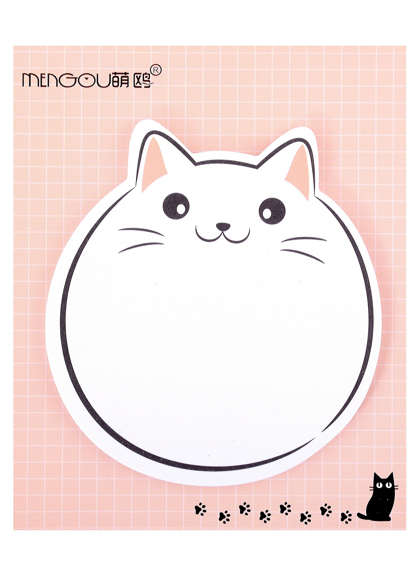 Блок бумаги самоклеящийся 30 листов, "Fat cat", в ассортименте