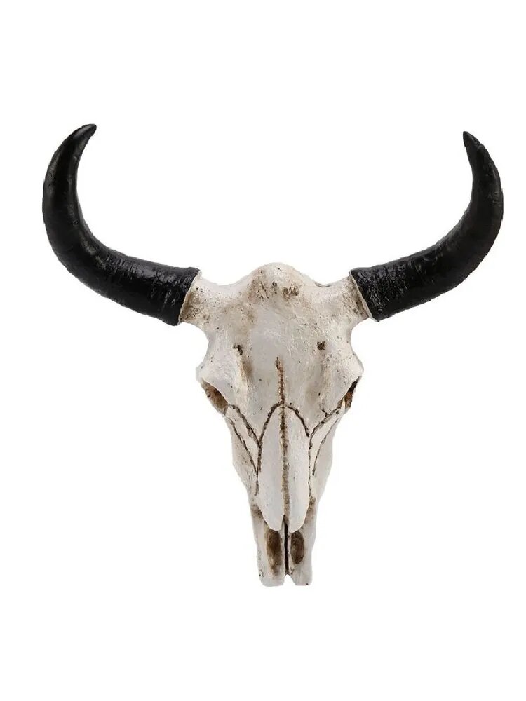 Череп коровы длиннорогой из смолы, настенный декор, 3D-скульптура дикой природы