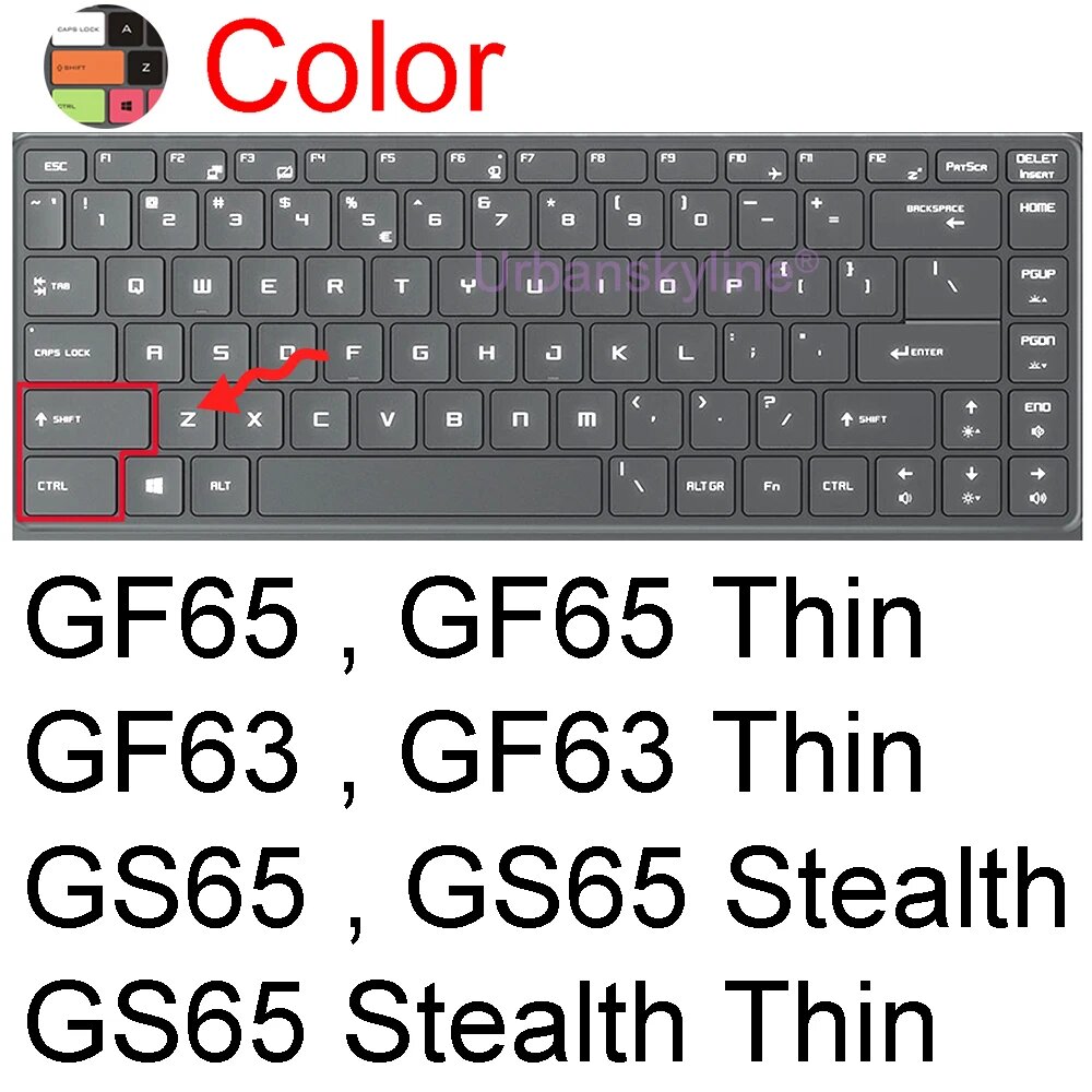 Силиконовый чехол для клавиатуры Urbanskyline для игровых ноутбуков 15.6 Color