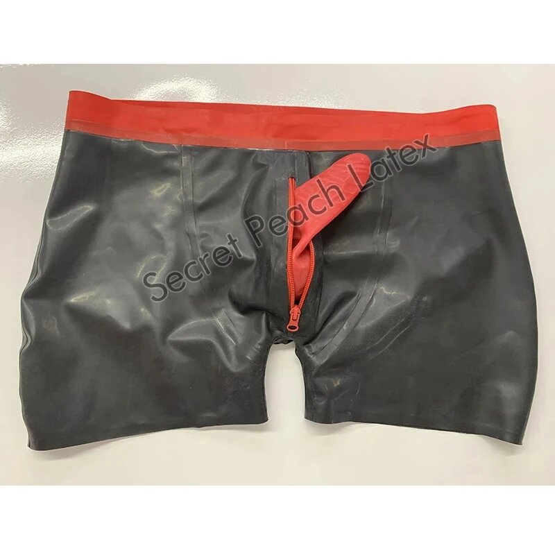 Мужское латексное сексуальное нижнее белье, боксеры с пеньями, футляр и чехол с XL