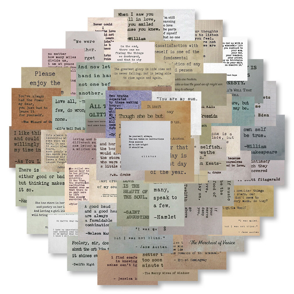 60 шт./упаковка. Наклейки с цитатами знаменитостей, вдохновляющие аниме-стикеры, декоративные мультяшные наклейки для мобильных телефонов, кружек, игрушек, ноутбуков, наклейки-бомберы.