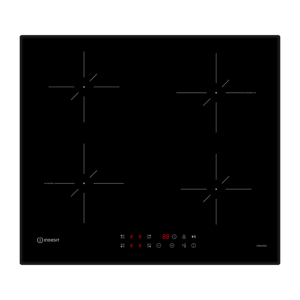 Поверхность индукционная INDESIT IS 40CQ60 NE, 4 конфорки, сенсорное управление