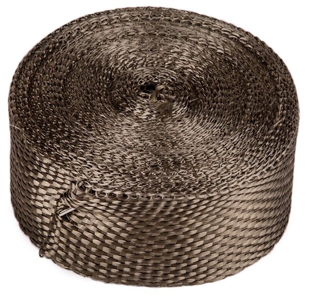 Термолента 10 метров для глушителя/коллектора/даунпайпа базальтовая 1200 градусов термолента на авто и мото 50мм * 10 м