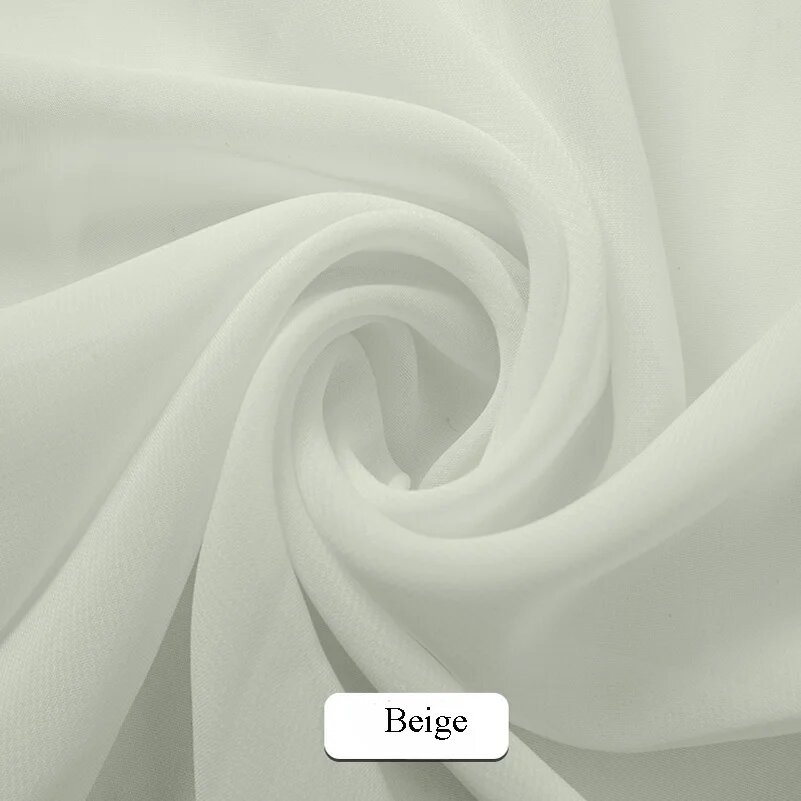 Прозрачная шифоновая ткань 100% полиэстер 1х1,5 м Белый, Бежевый