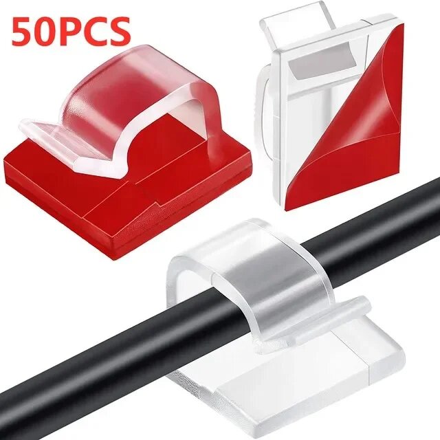 Прозрачные самоклеящиеся зажимы для кабелей USB Cable Winder