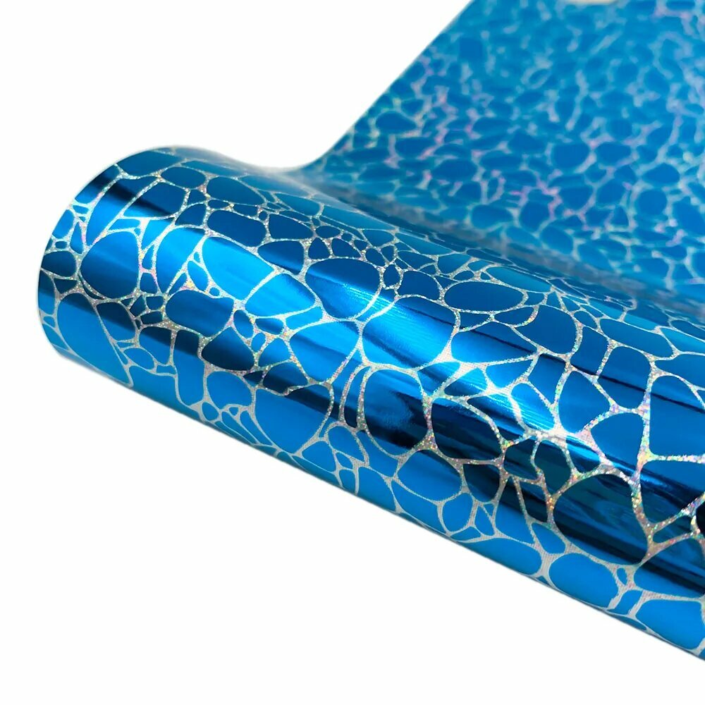 Голографическая самоклеящаяся пленка для рукоделия 12in x 10in(30x25cm), Stone Blue