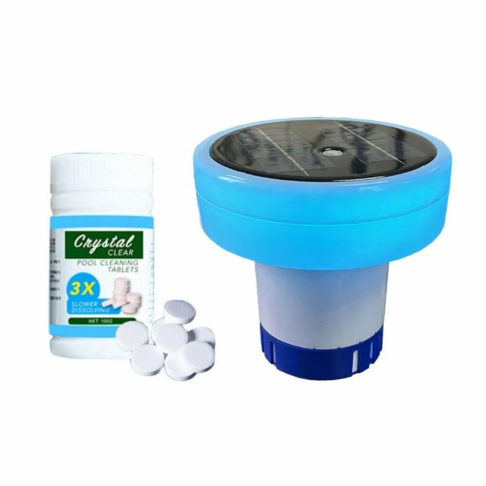 Солнечный плавающий дезинфектор для бассейна, 6 дюймов, с RGB освещением