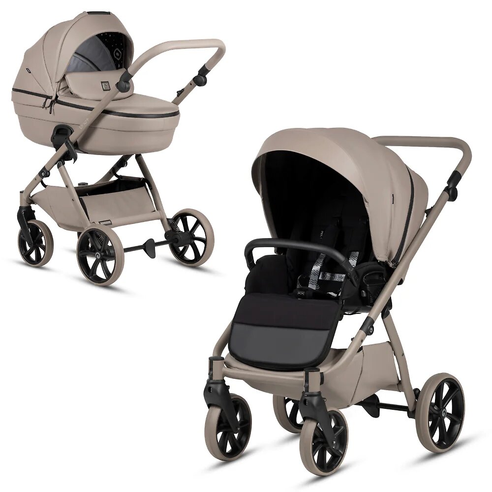 Детская коляска 2в1 Tutis Uno 6+, цвет Nocciola / Eco (Тёмно-бежевый / Экокожа), артикул производителя 1602185