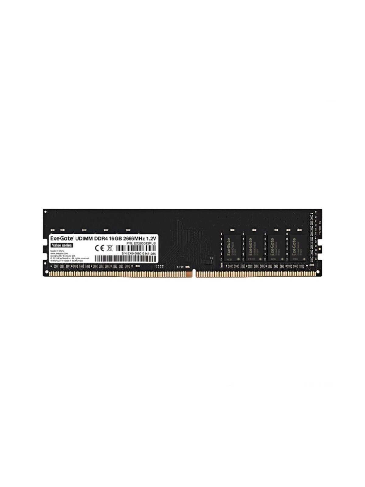 Exegate EX283083RUS Модуль памяти ExeGate Value DIMM DDR4 16GB 2666MHz