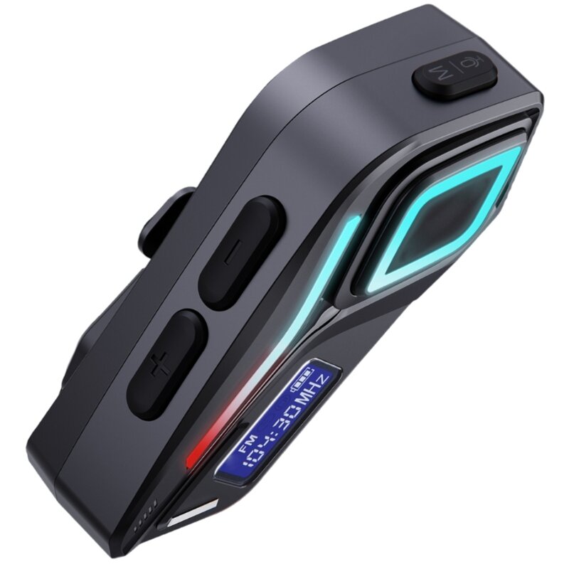 Динамик мотоциклетной гарнитуры Bluetooth-совместимая Гарнитура Со светодиодным дисплеем и подсветкой, Длительное время автономной работы, Шумоподавление