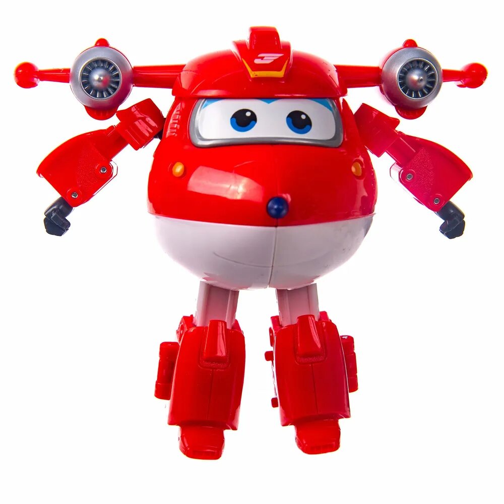 Трансформер Super Wings Джетт красный робот-самолет 12.5 см для мальчиков — фото 1