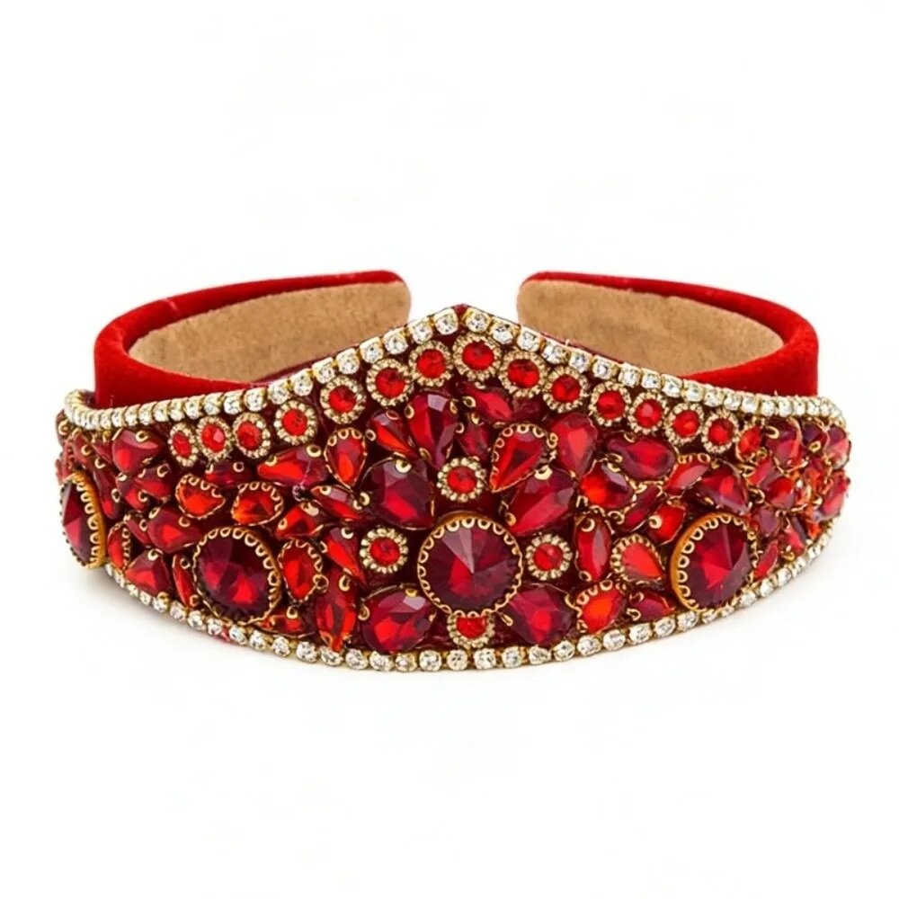 Красный ободок с кристаллами, Red