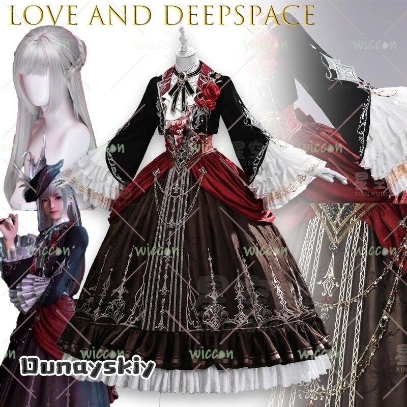 Косплей костюм Hemera@Love And Deepspace De*mon Master Механические крылья М, suit wig