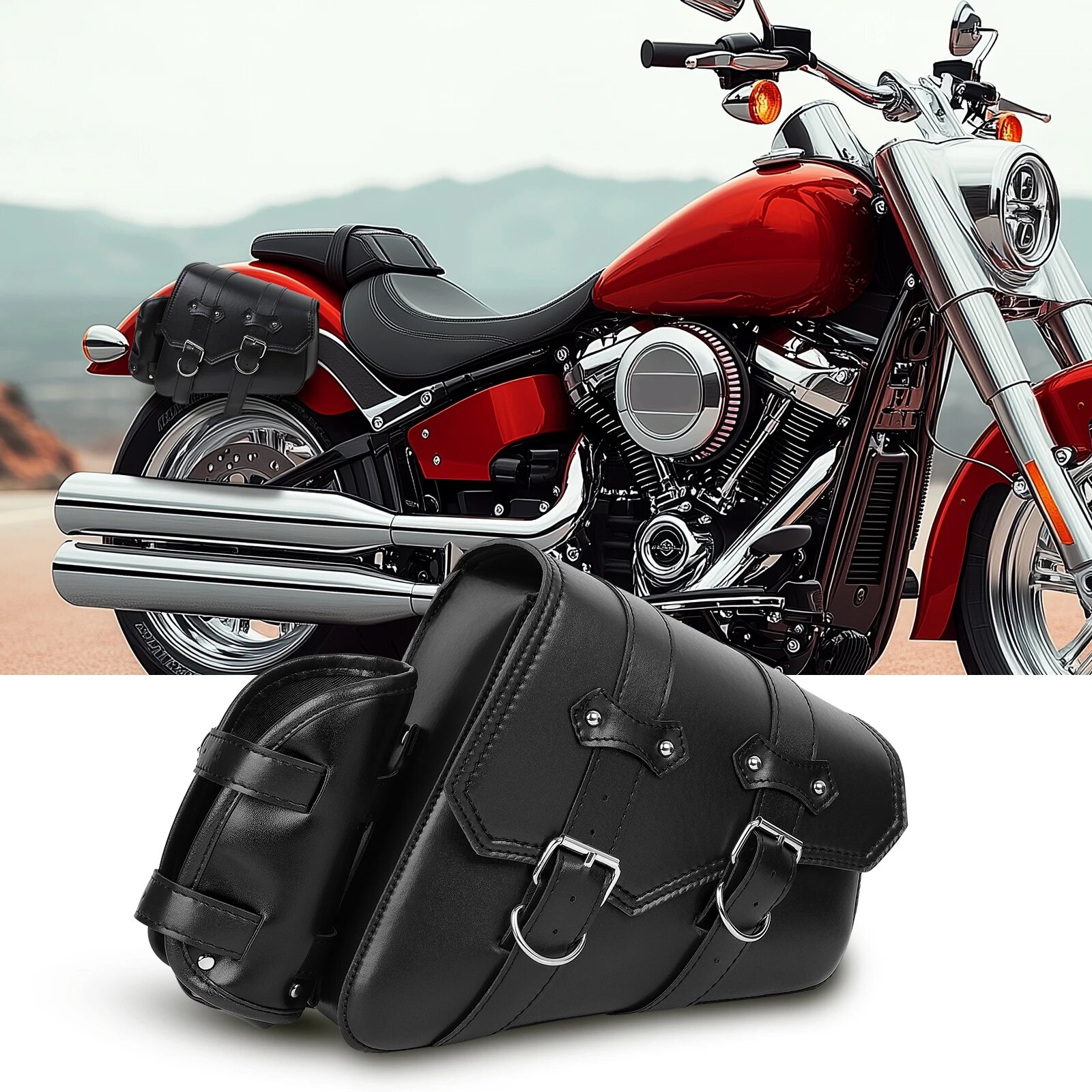 Для Harley Davidson Sportster XL883 XL1200 черная седельная сумка из искусственной кожи с Right