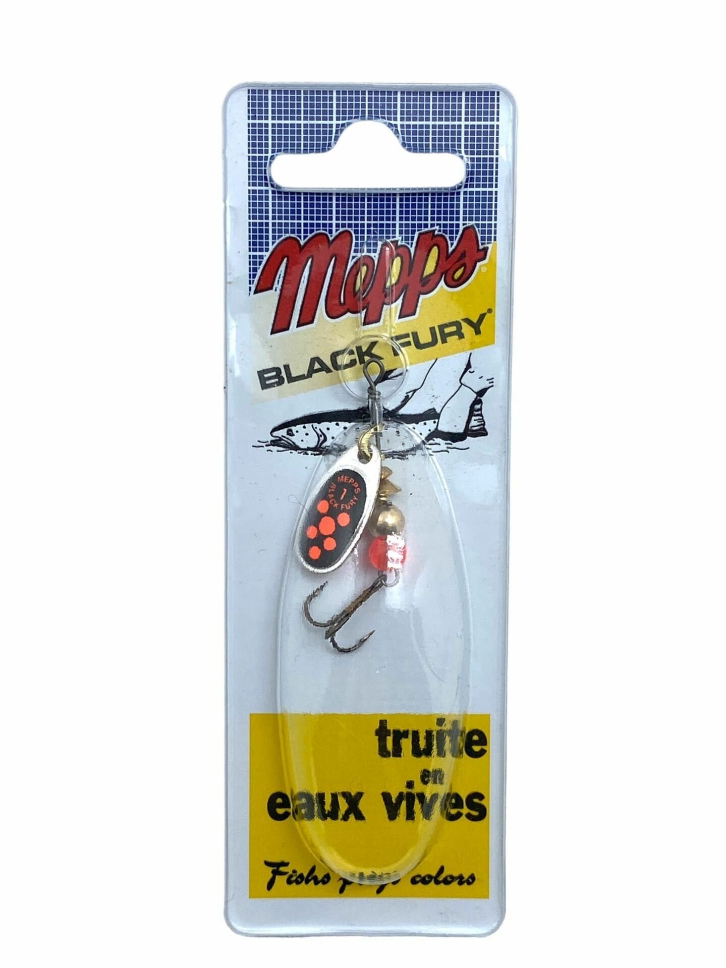 Блесна для рыбалки вращающаяся MEPPS "Black Fury ORANGE AG" №1 (3,5г) блистер