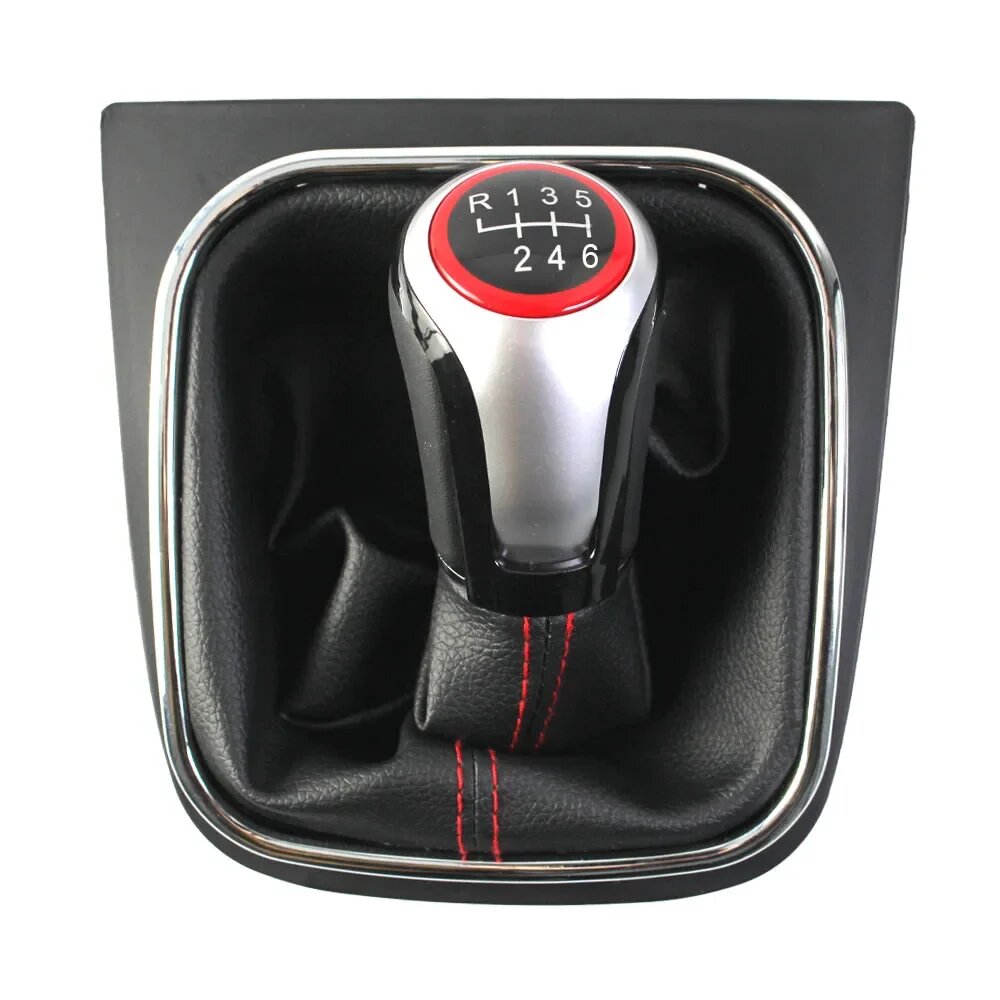 Ручка КПП 6 скоростей, кожаный чехол VW Golf 5/6, Jetta, Scirocco