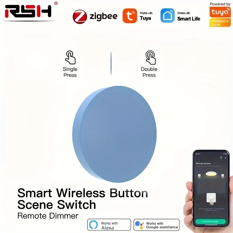 ZigBee умный кнопочный переключатель RSH, синий