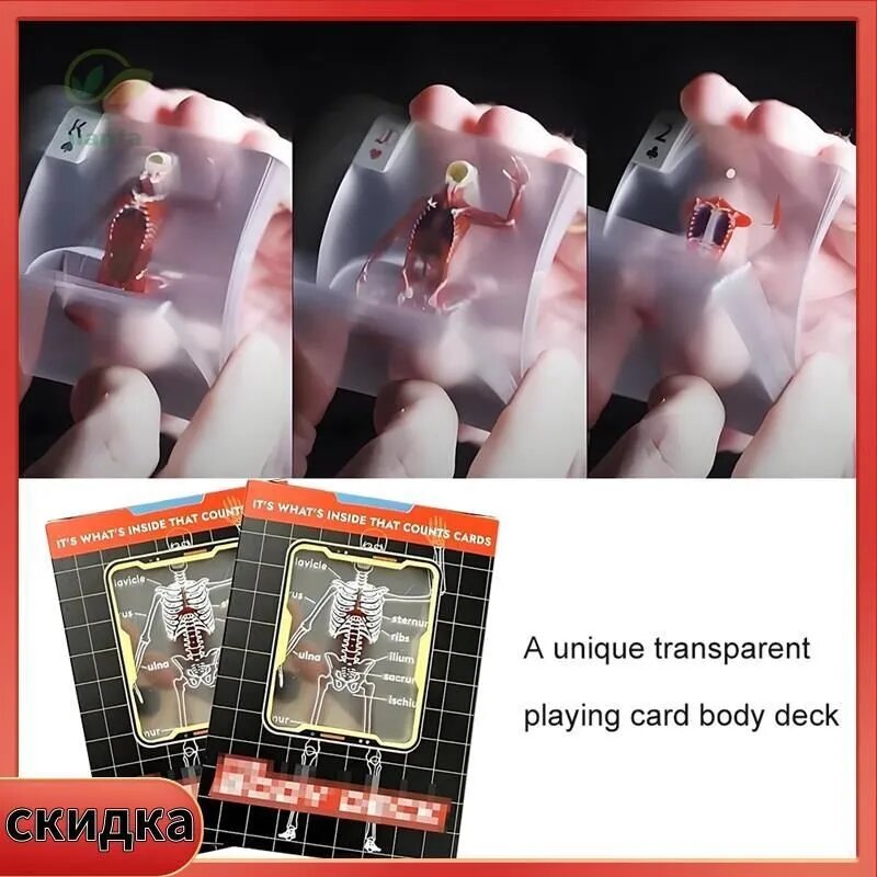 Забавная игра в карты с анатомией человека