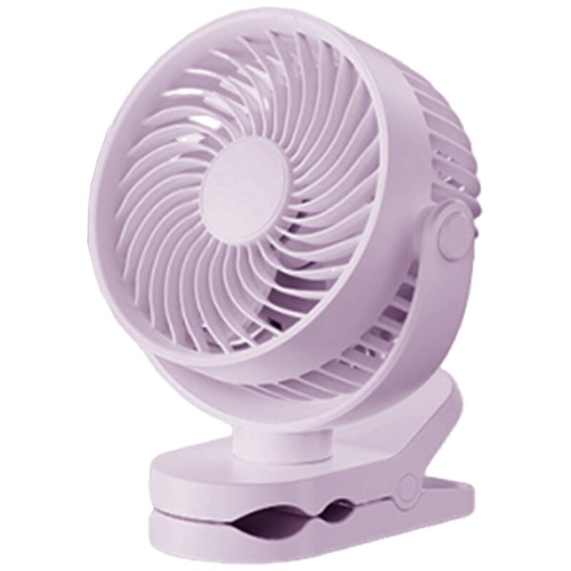 Портативный Зажимной Вентилятор Небольшой Мощный Настольный USB-вентилятор с Батарейным питанием, 4-Ступенчатый Бесшумный Перезаряжаемый Миниатюрный Настольный Вентилятор