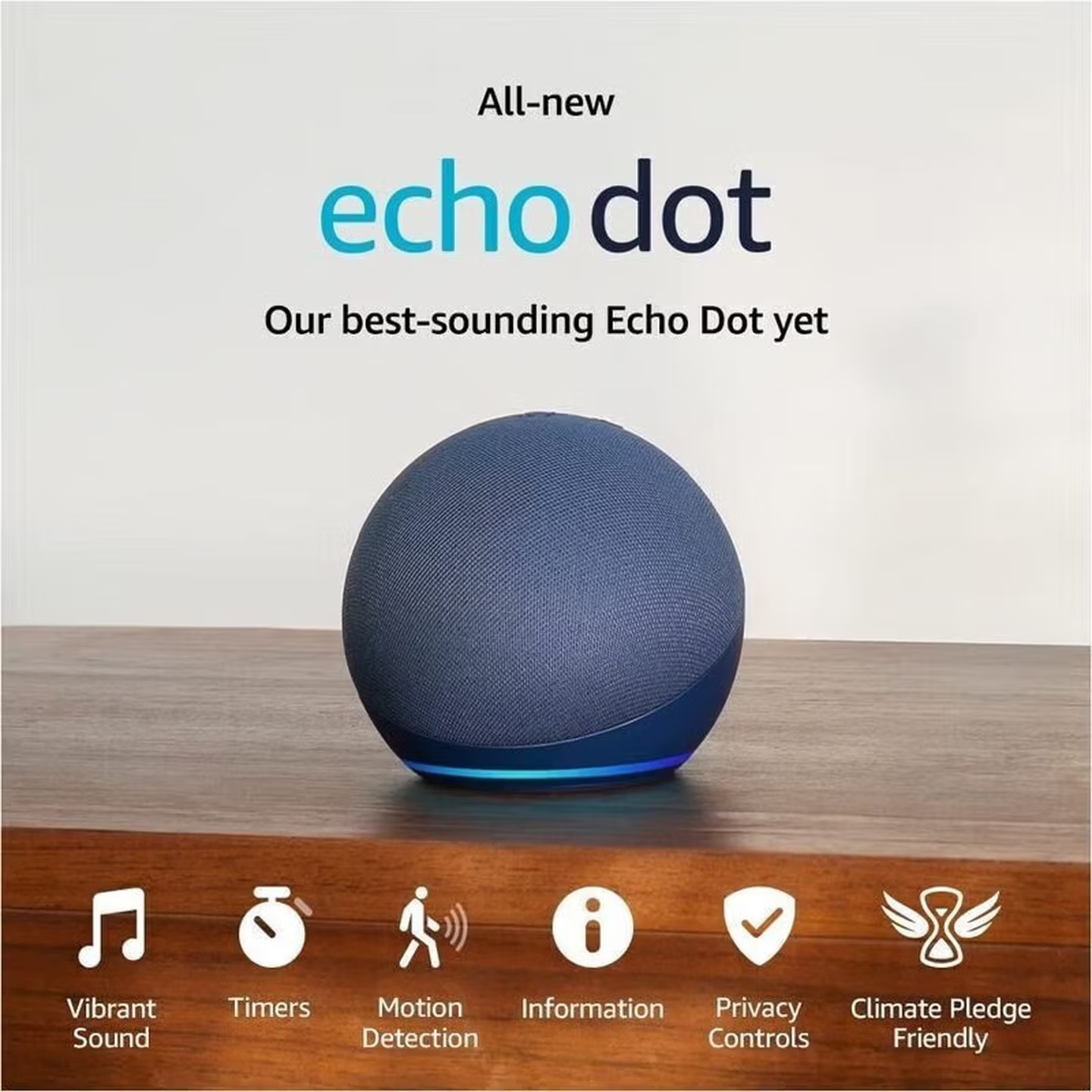 Echo Dot 5 поколение Alexa Голосовой помощник Google Беспроводной Открытый Портативный Умные колонки, синий